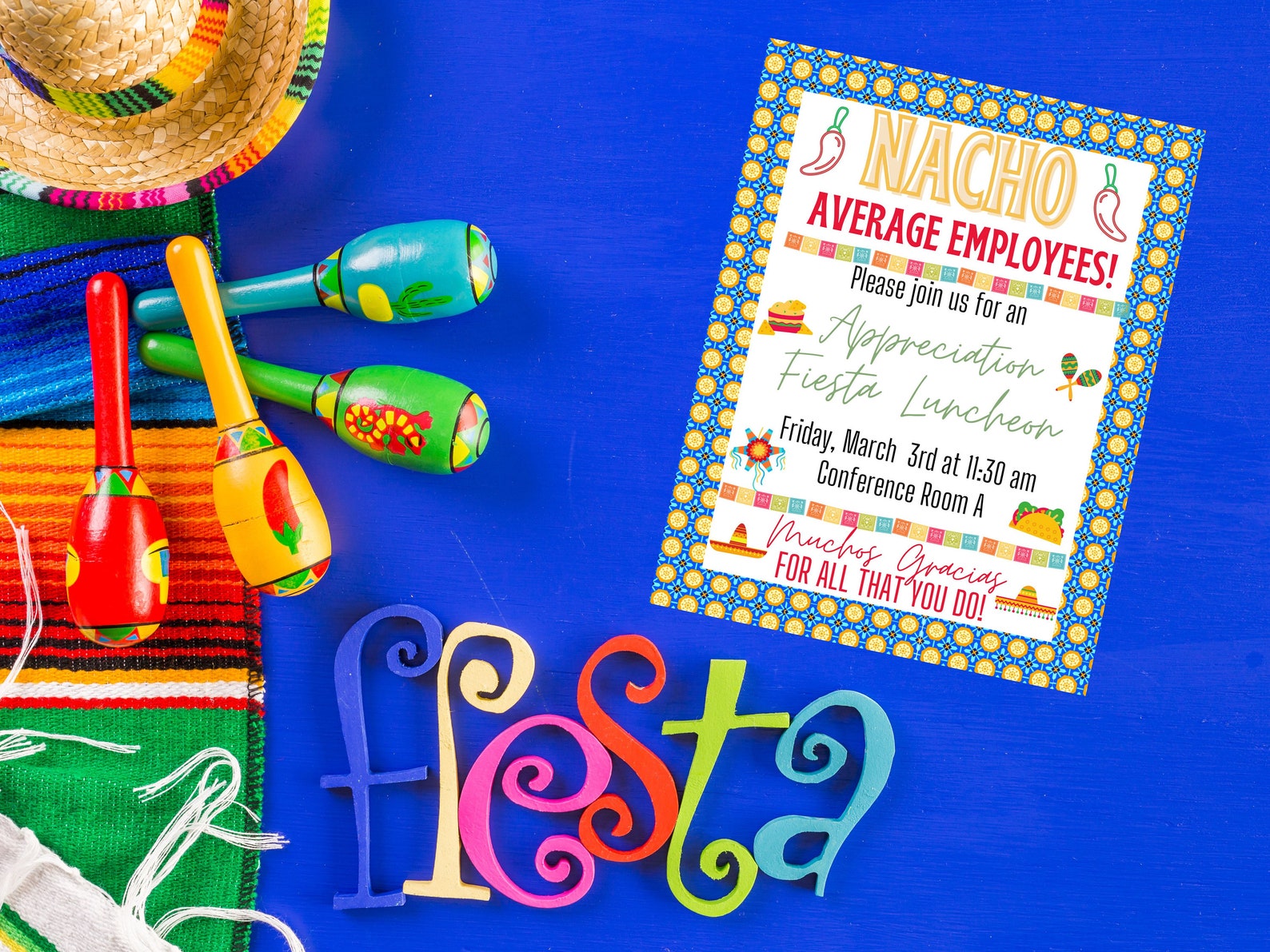 Editable Fiesta Luncheon Flyer | Employee Appreciation Lunch Flyer ...