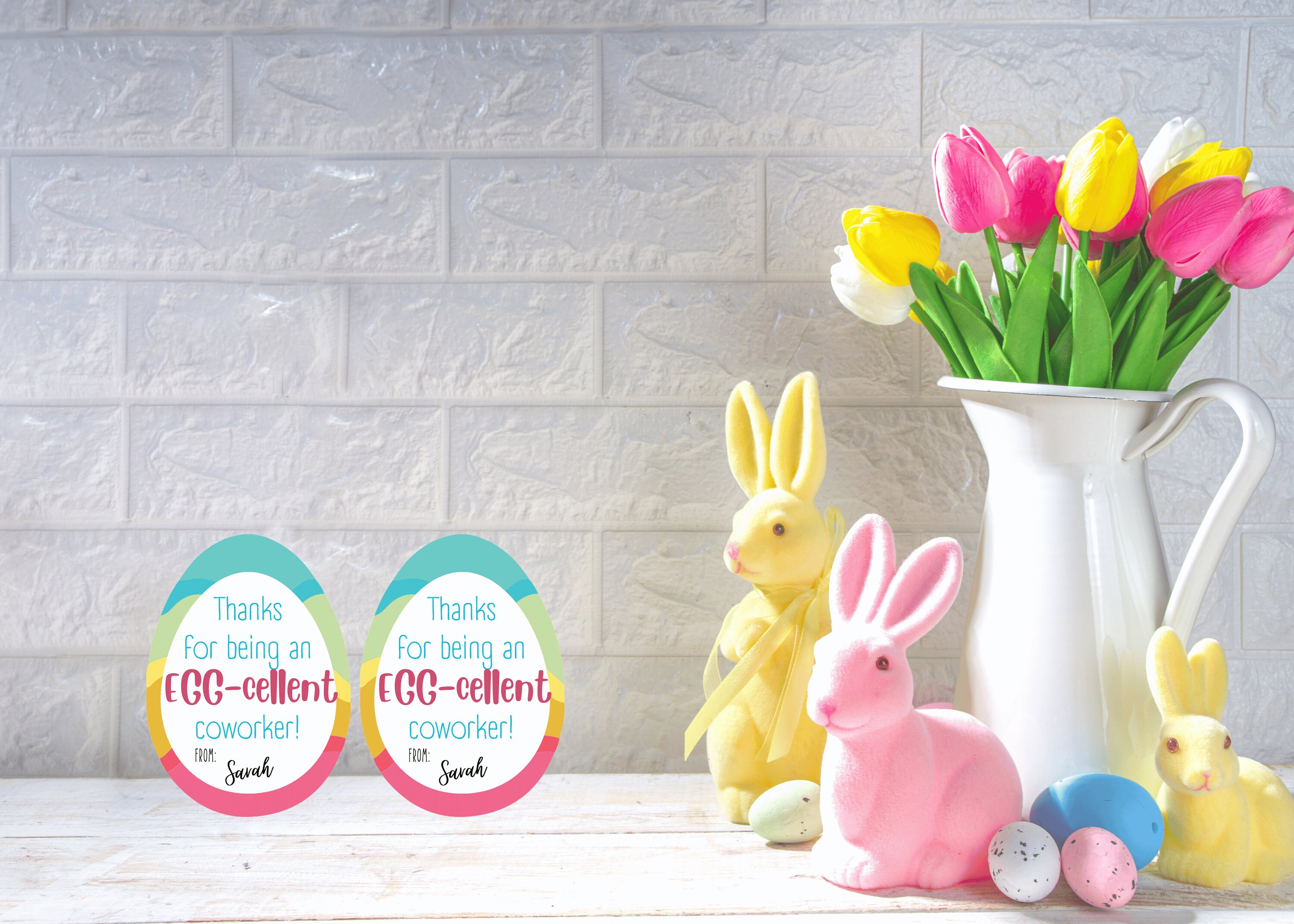 Editable Easter Egg-cellent Gift Tags, Easter Gift Tags for Coworkers ...