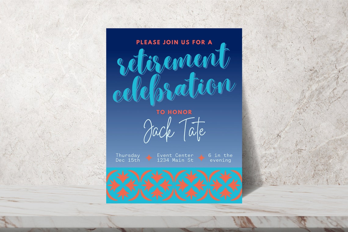 Editable Retirement Party Flyer - Etsy