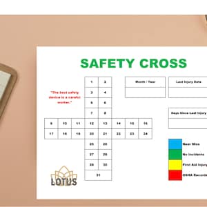 Safety Cross Template, Recordable Incident Tracker, Editable Microsoft ...