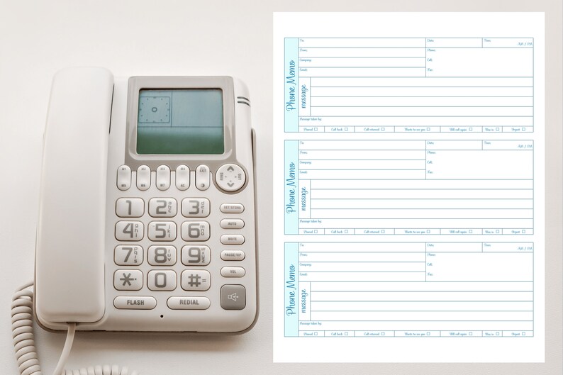 Printable Phone Memo Message Template, Missed Call Template for Office ...