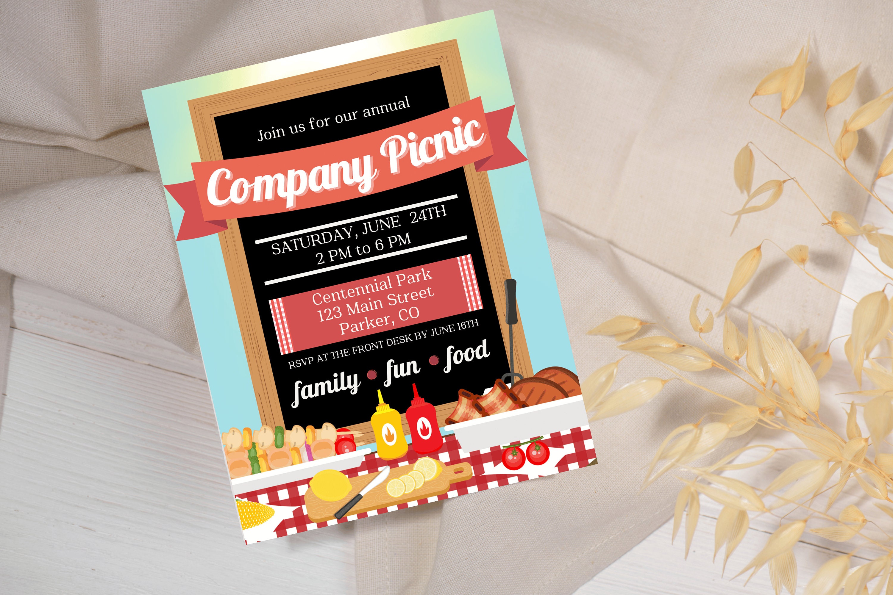 Company Picnic Templates Free Picnic Invitation Templates, Editable