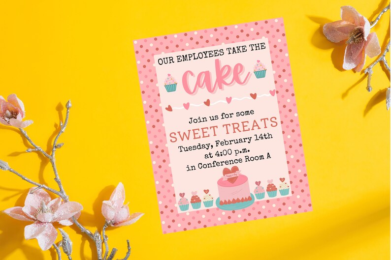 Employee Appreciation Sweet Treats Valentine's Day Flyer, Dessert Bar ...