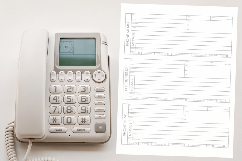 Printable Phone Memo Message Template, Missed Call Message Form ...