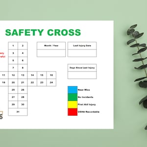Safety Cross Template, Recordable Incident Tracker, Editable Microsoft ...