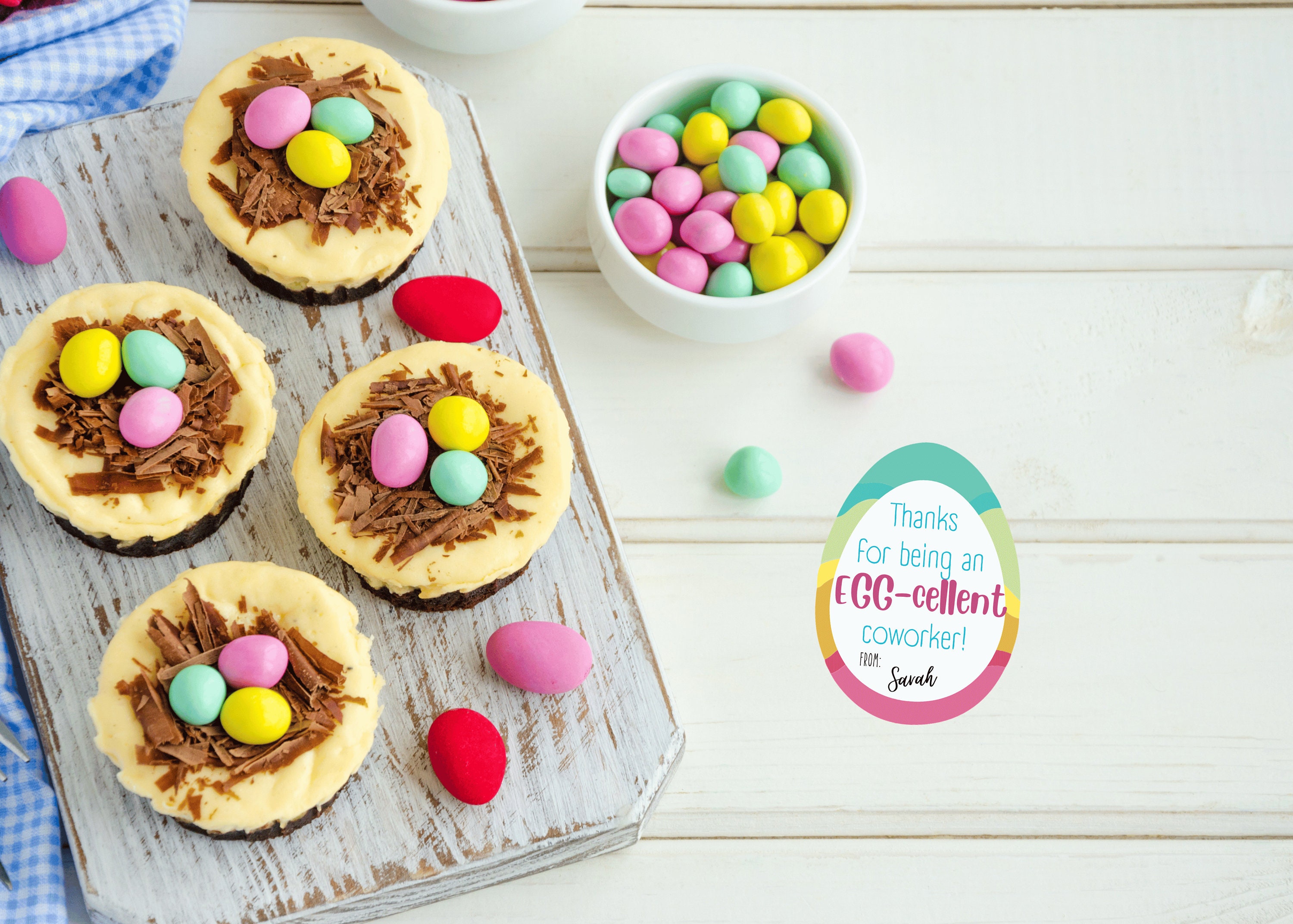 Editable Easter Egg-cellent Gift Tags, Easter Gift Tags for Coworkers ...