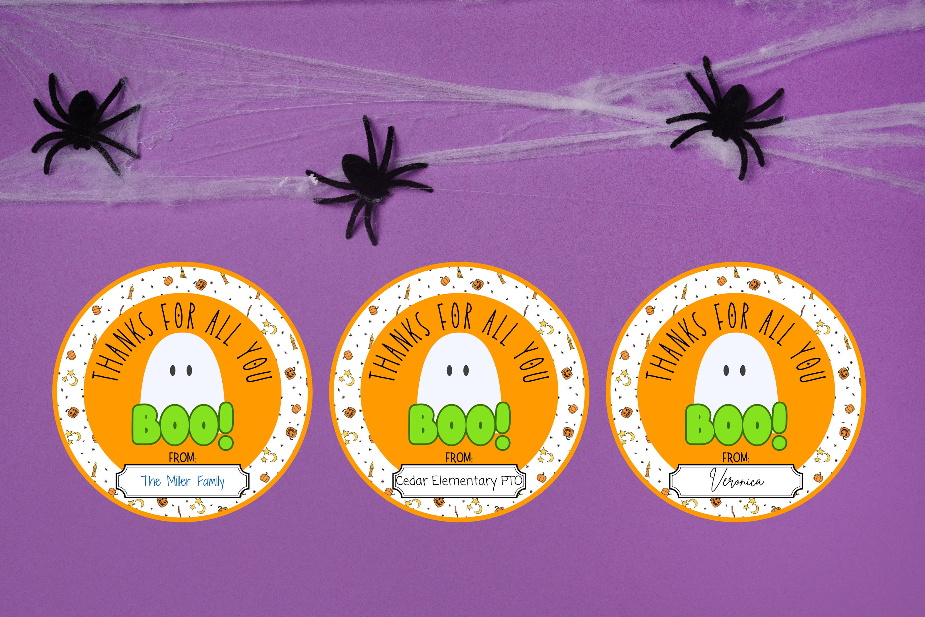 Halloween Gift Tags Printable Halloween Tags Thanks for All - Etsy