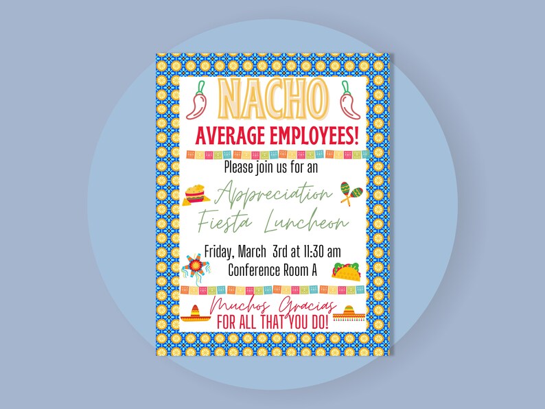 Editable Fiesta Luncheon Flyer | Employee Appreciation Lunch Flyer ...