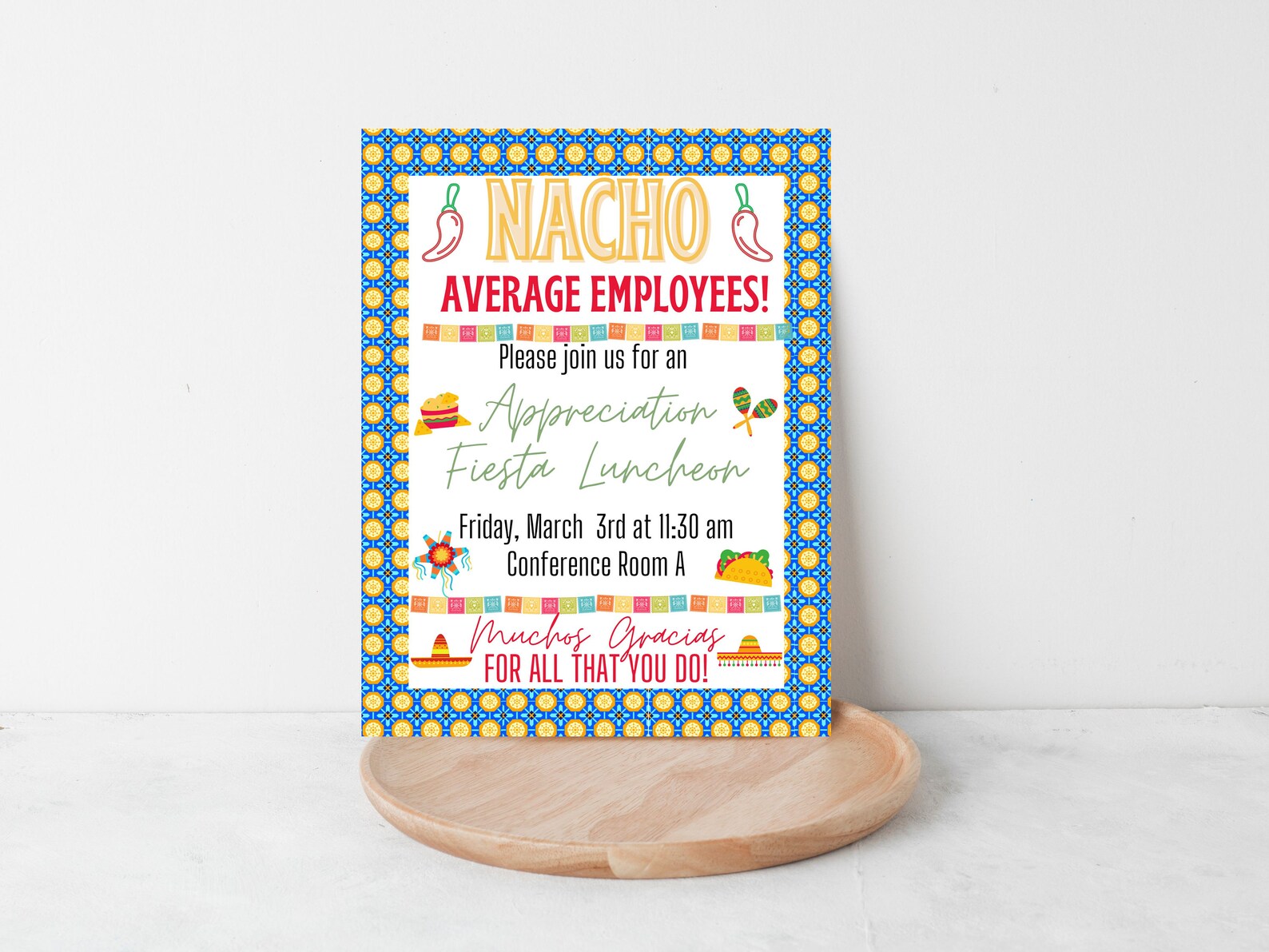 Editable Fiesta Luncheon Flyer Employee Appreciation Lunch Flyer Nacho ...