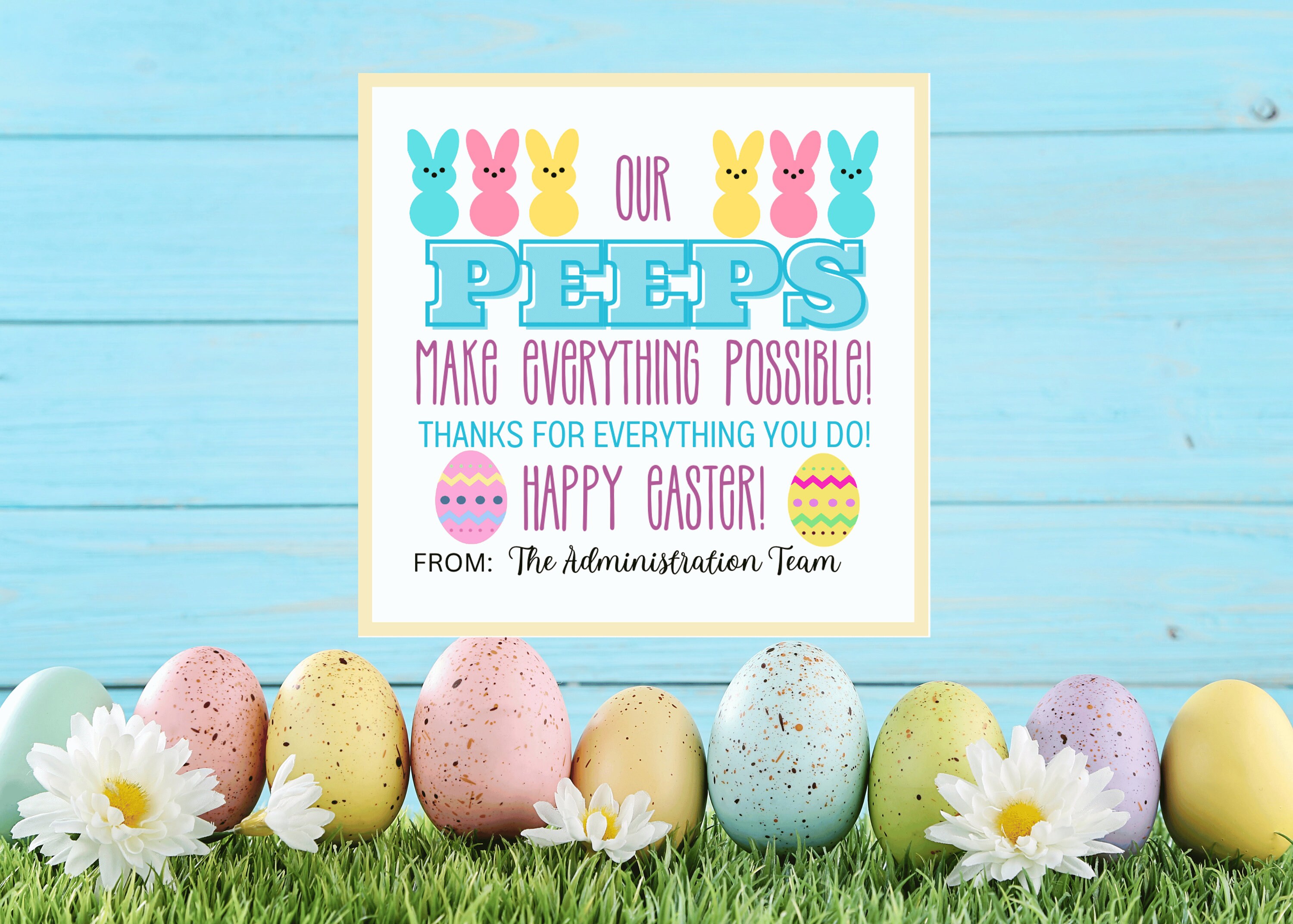 Editable Easter Peeps Gift Tags, Employee Appreciation Gift Tags ...