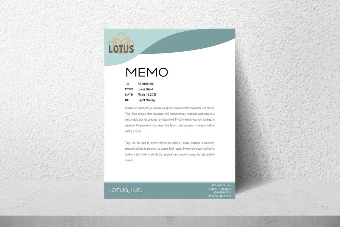 Editable Memo Template - Etsy
