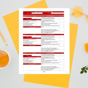 Fire Extinguisher Register and Monthly Inspection Form, Editable Excel ...