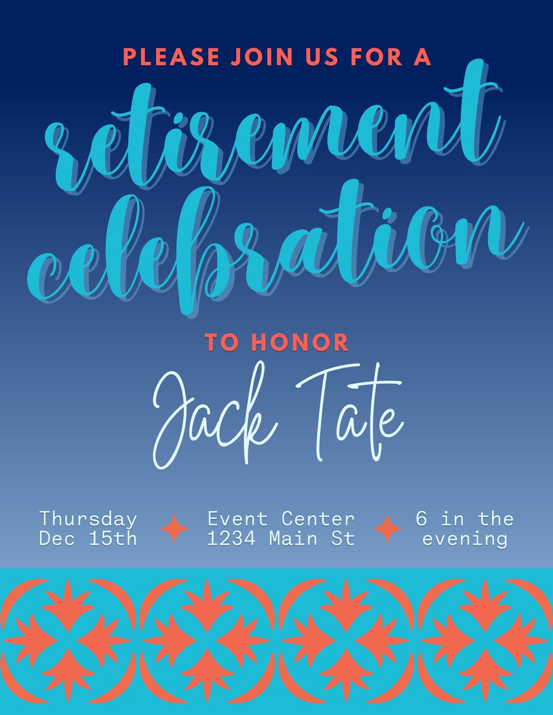 Editable Retirement Party Flyer - Etsy