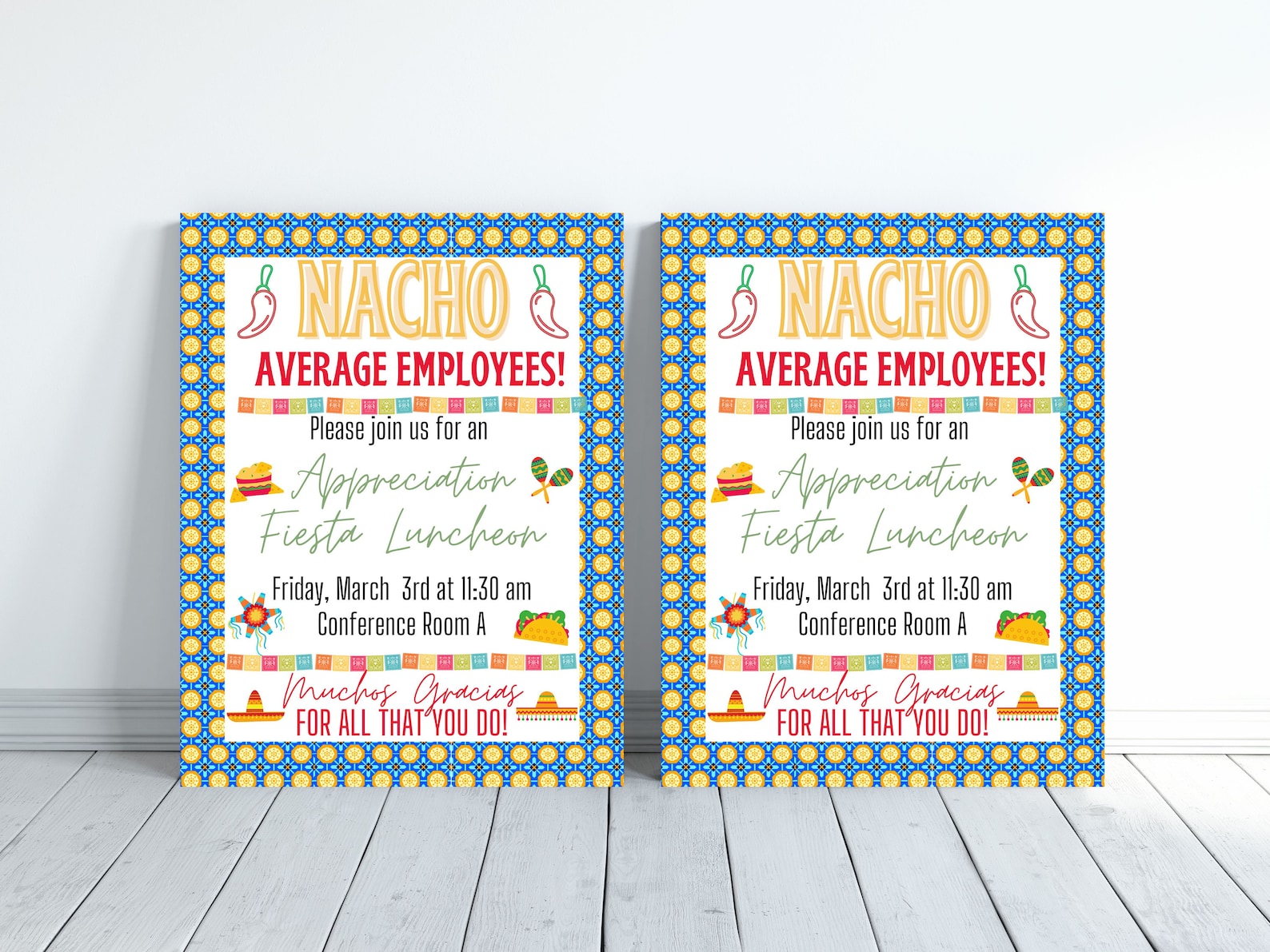 Editable Fiesta Luncheon Flyer | Employee Appreciation Lunch Flyer ...