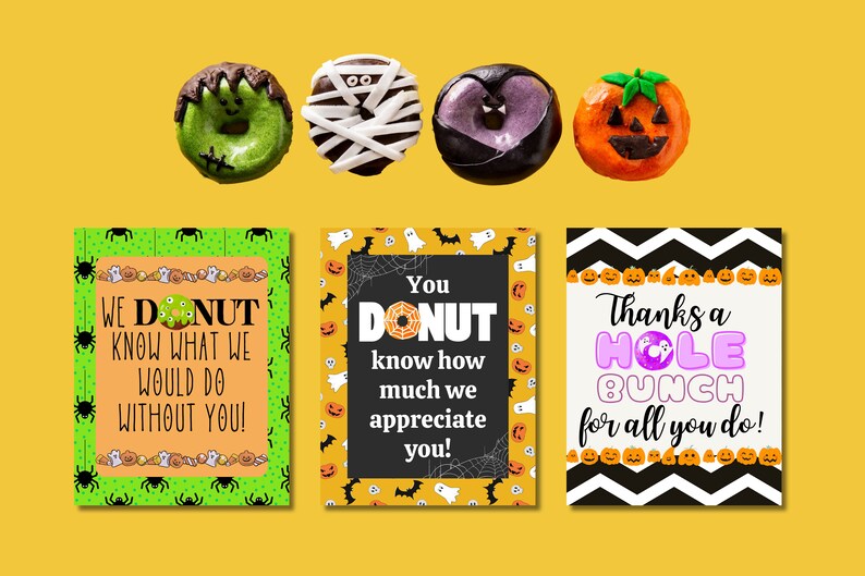 Printable Halloween Donut Flyers, Employee Appreciation Donut Flyers ...