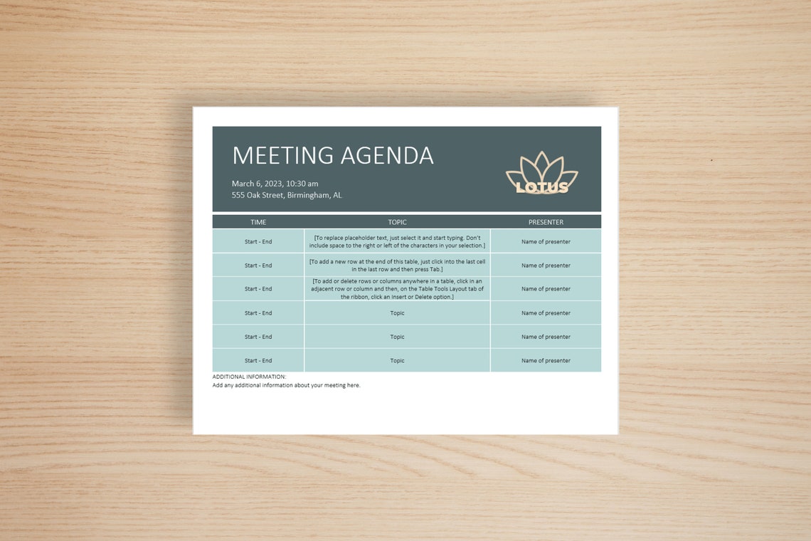Meeting Agenda Form, Editable Google Docs Meeting Schedule Template ...