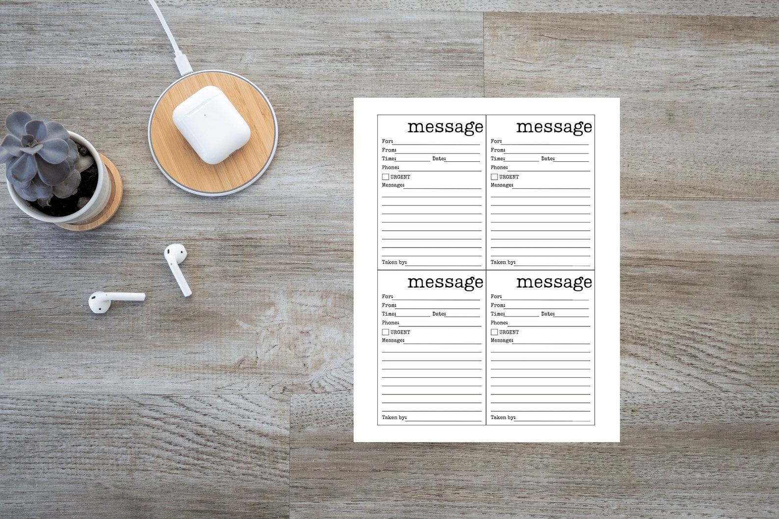 Printable Message Form, Missed Call PDF, Phone Message Memo Template ...