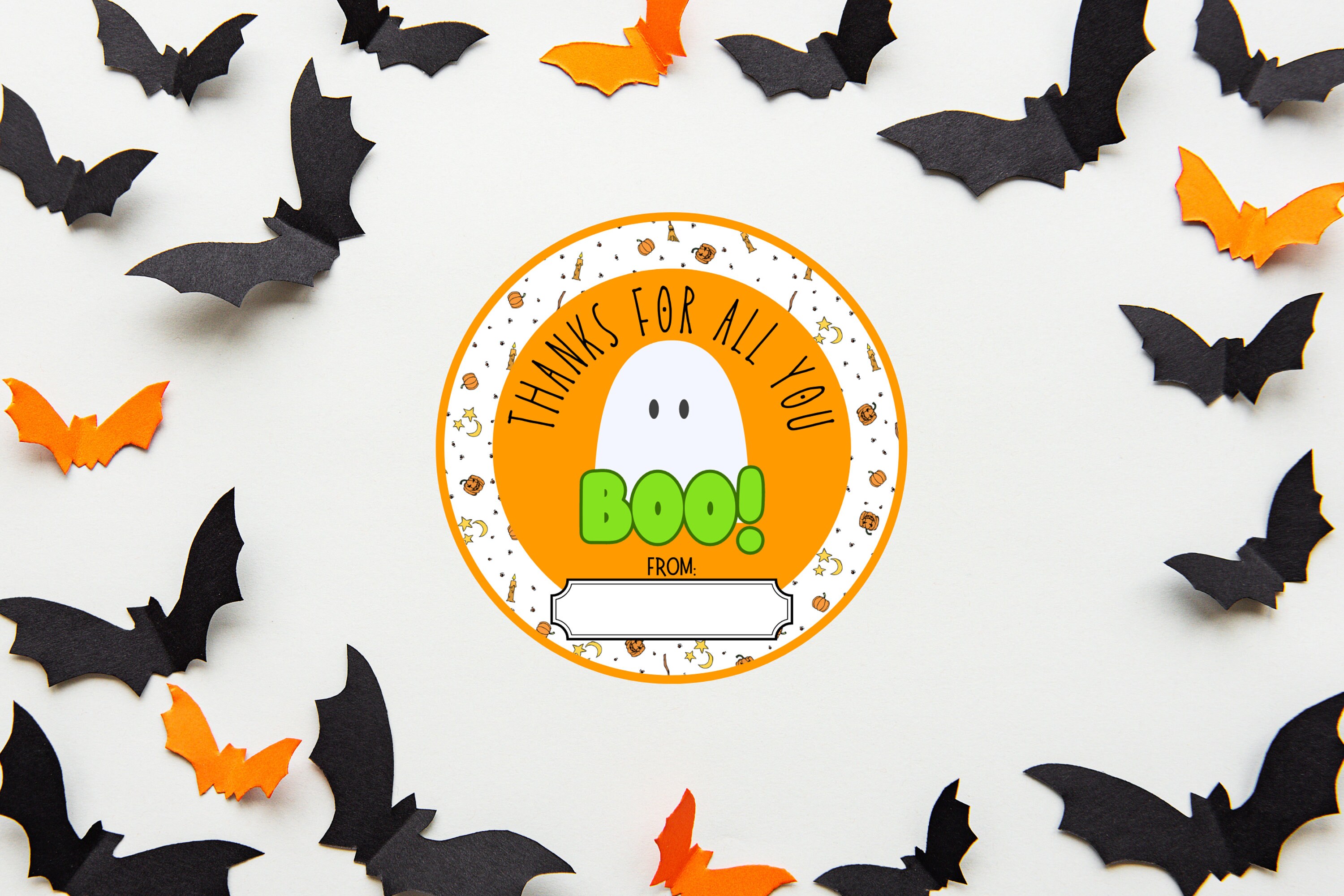 Halloween Gift Tags Printable Halloween Tags Thanks for All - Etsy