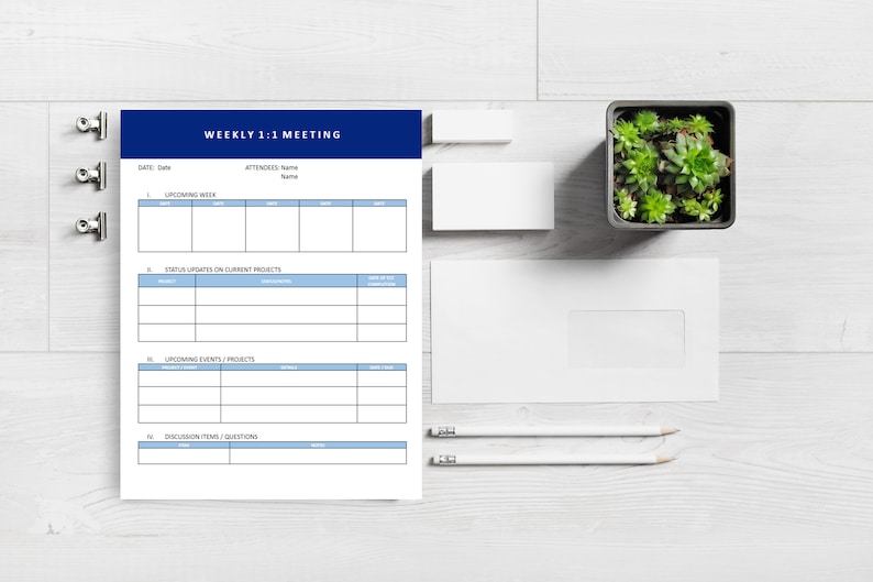 One-on-one Meeting Agenda Google Docs Form, Weekly Check-in Form ...