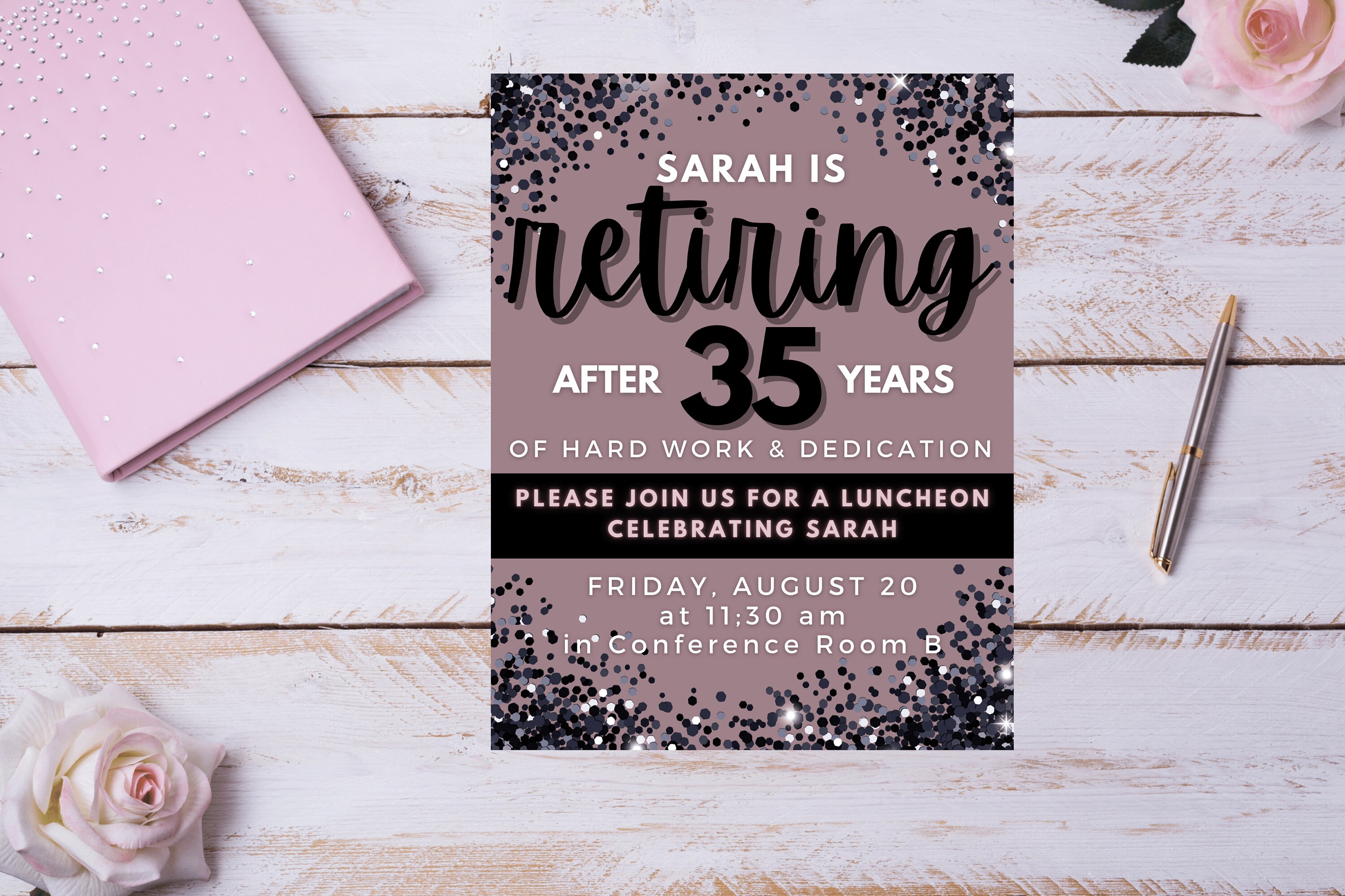 Editable Retirement Party Flyer - Etsy