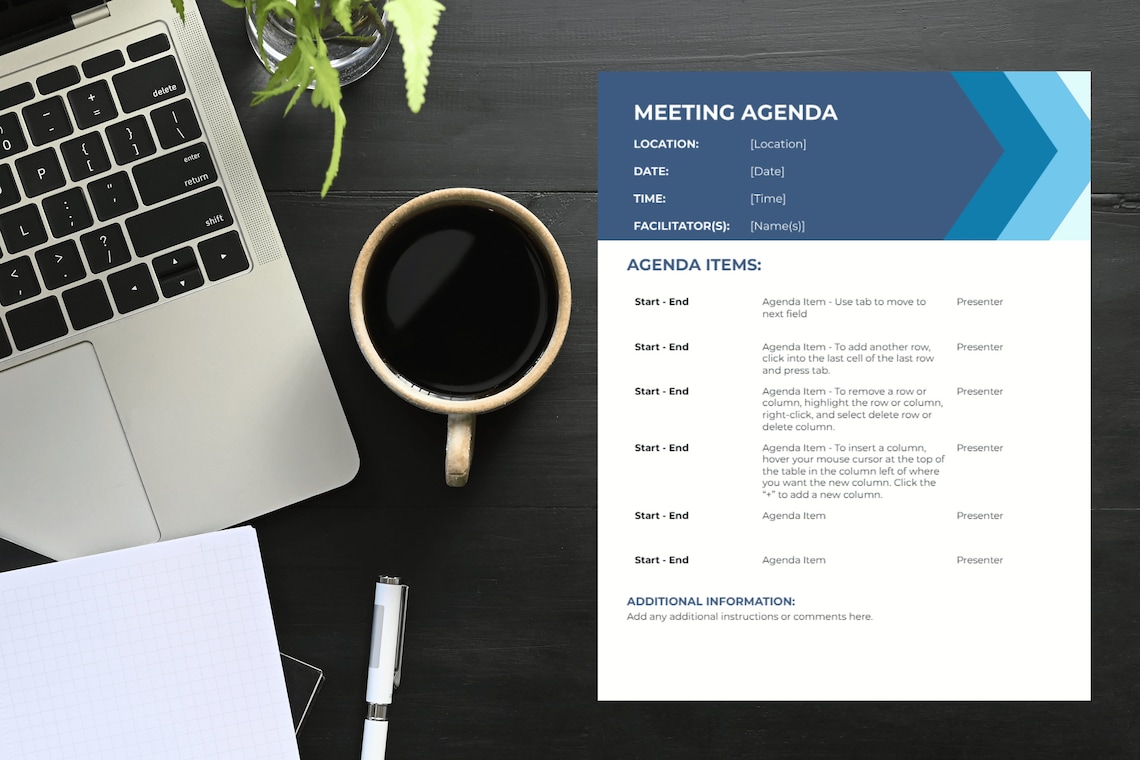 Google Docs Meeting Agenda Template, Editable Google Docs Template ...
