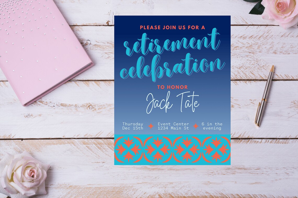 Editable Retirement Party Flyer - Etsy