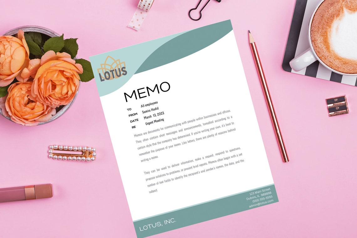 Editable Memo Template - Etsy