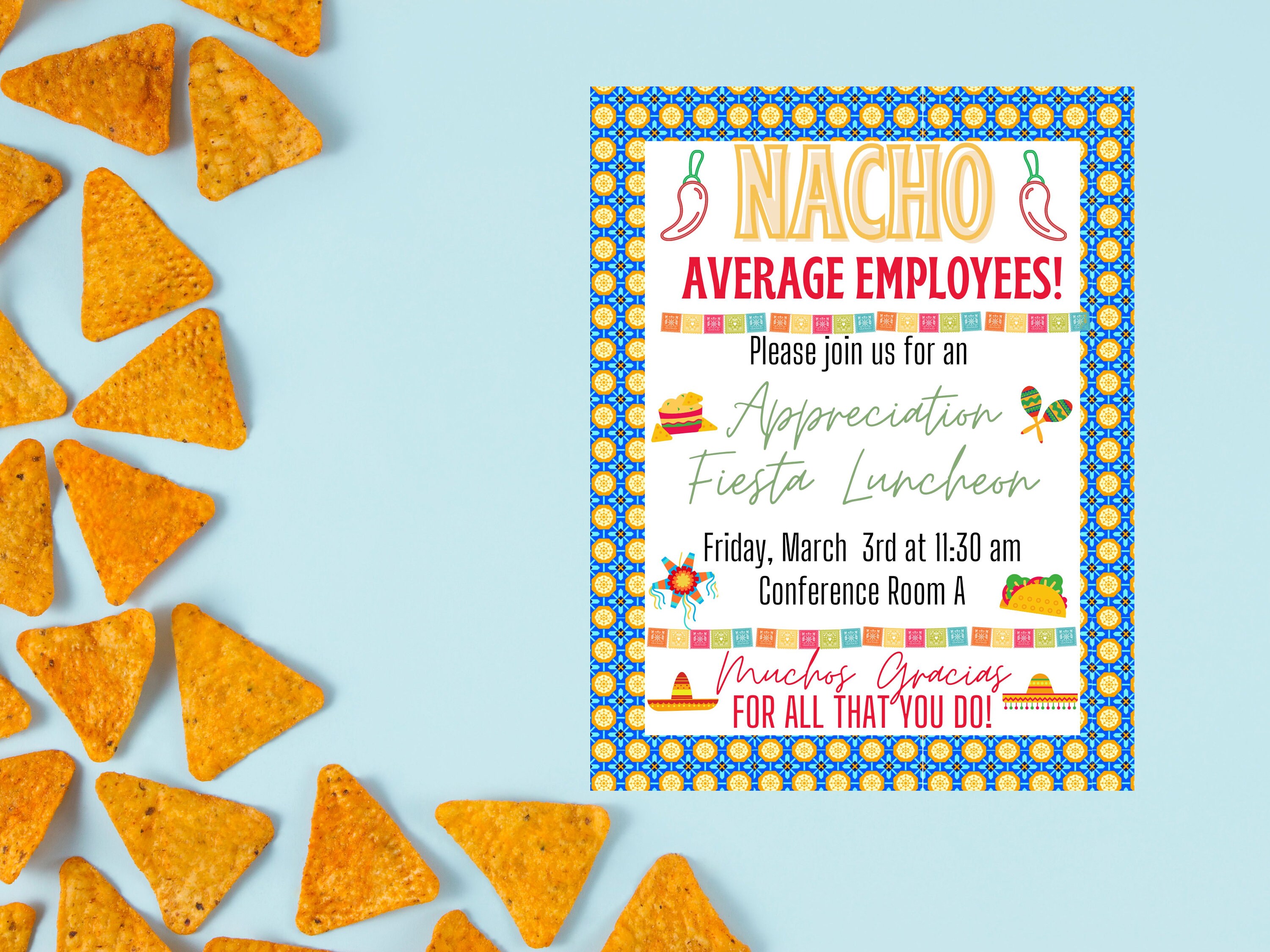 Editable Fiesta Luncheon Flyer | Employee Appreciation Lunch Flyer ...