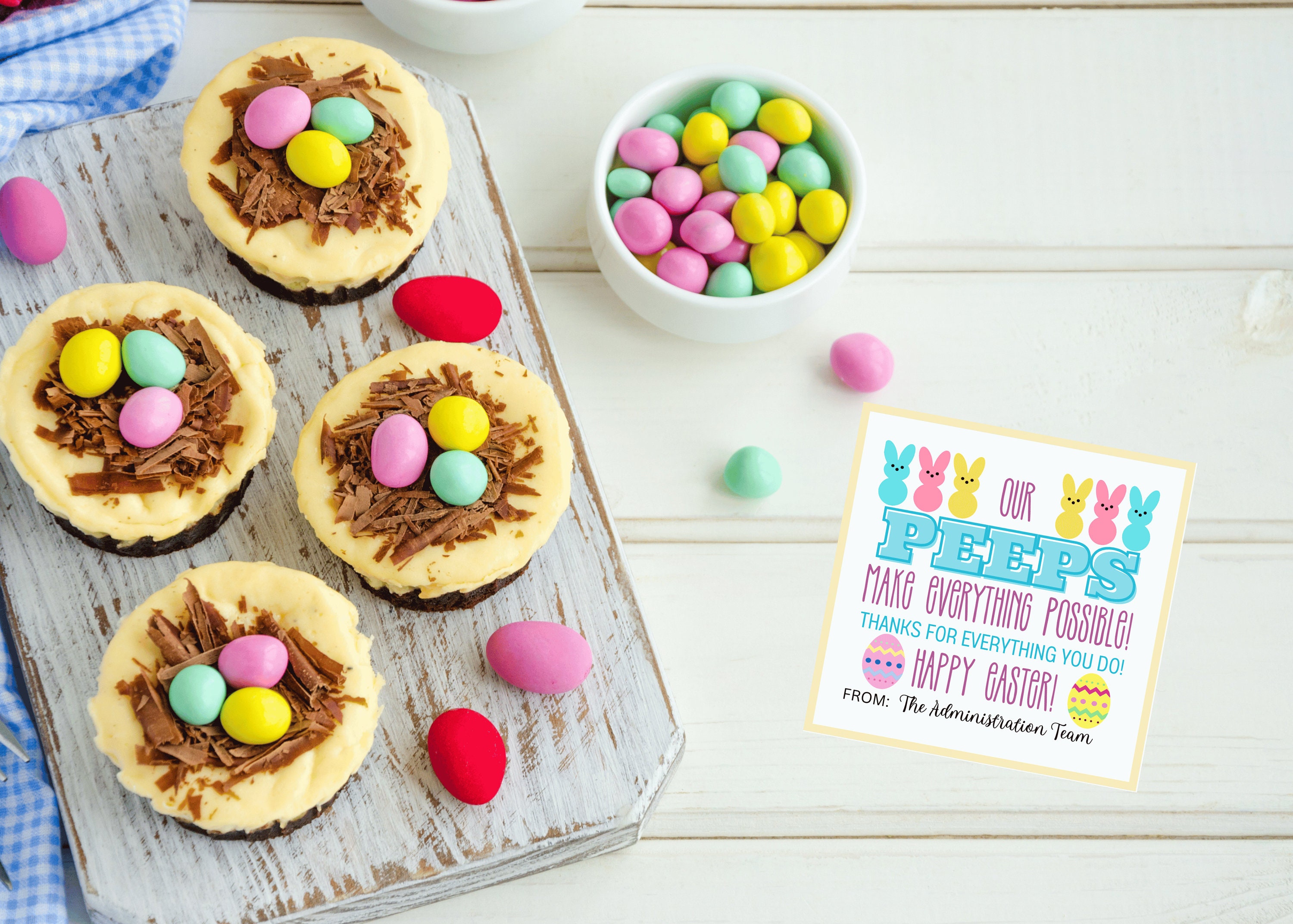 Editable Easter Peeps Gift Tags, Employee Appreciation Gift Tags ...