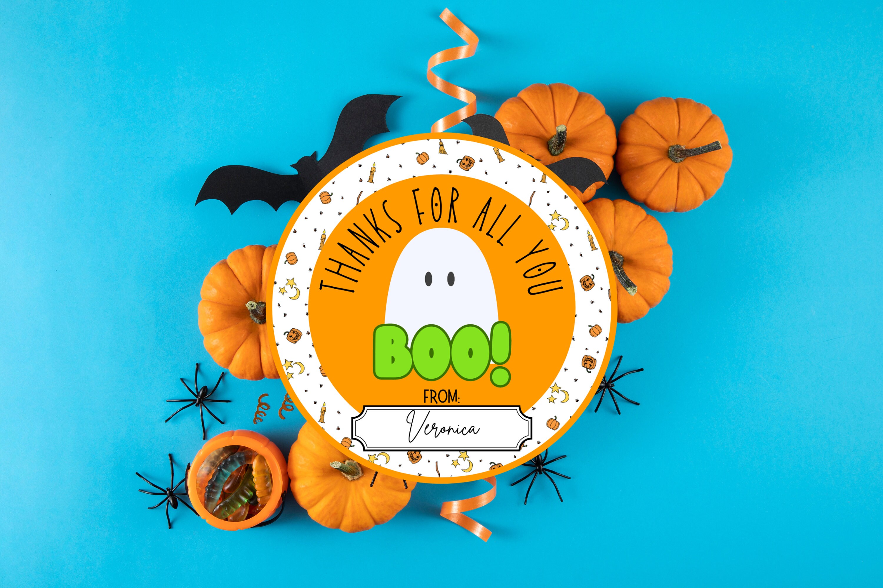 Halloween Gift Tags Printable Halloween Tags Thanks for All - Etsy