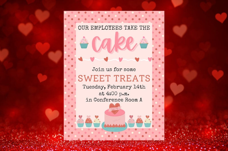 Employee Appreciation Sweet Treats Valentine's Day Flyer, Dessert Bar ...