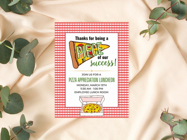 Editable Pizza Luncheon for Employees | Pizza Appreciation Party Flyer ...