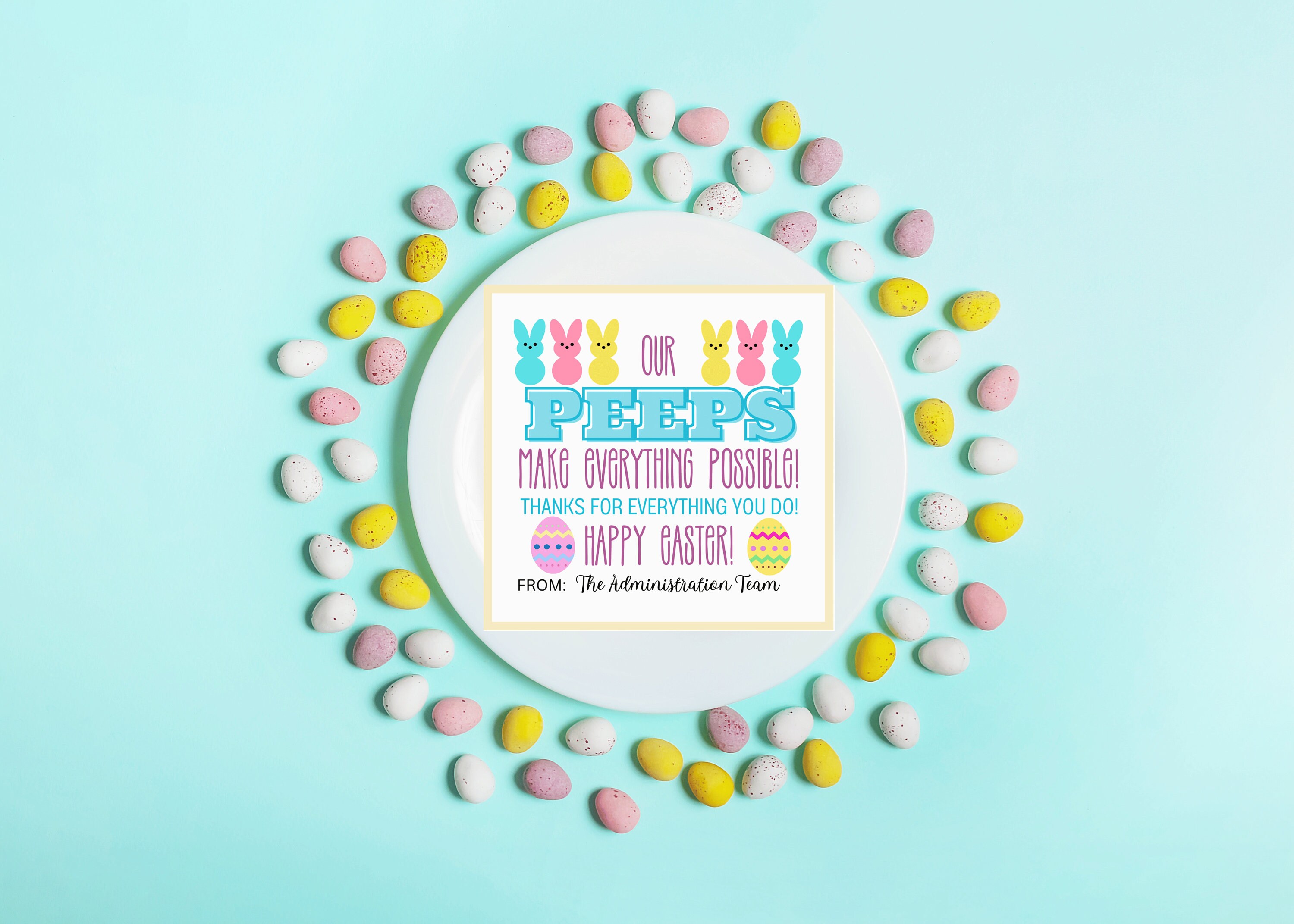 Editable Easter Peeps Gift Tags, Employee Appreciation Gift Tags ...