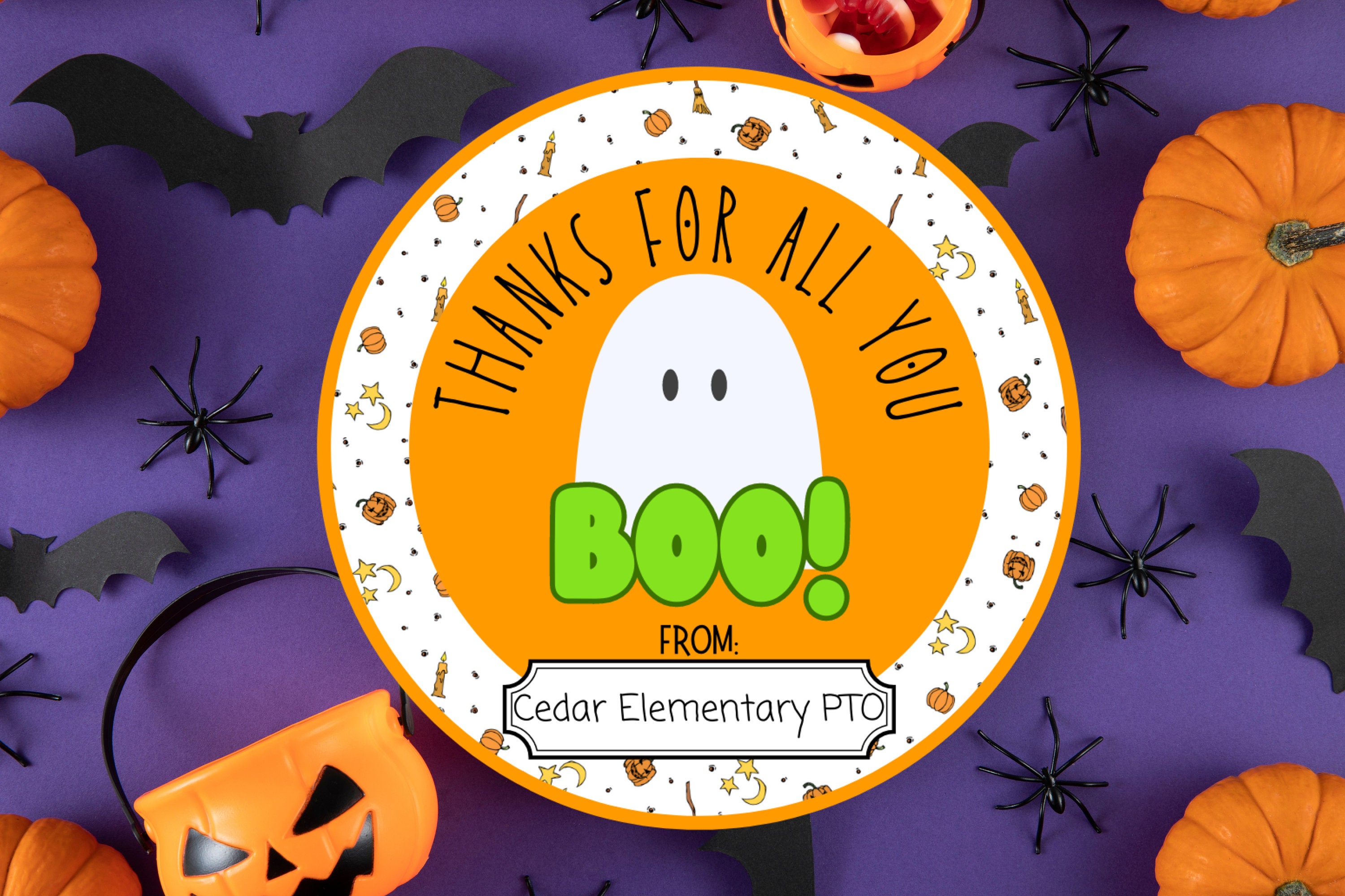 Halloween Gift Tags Printable Halloween Tags Thanks for All - Etsy