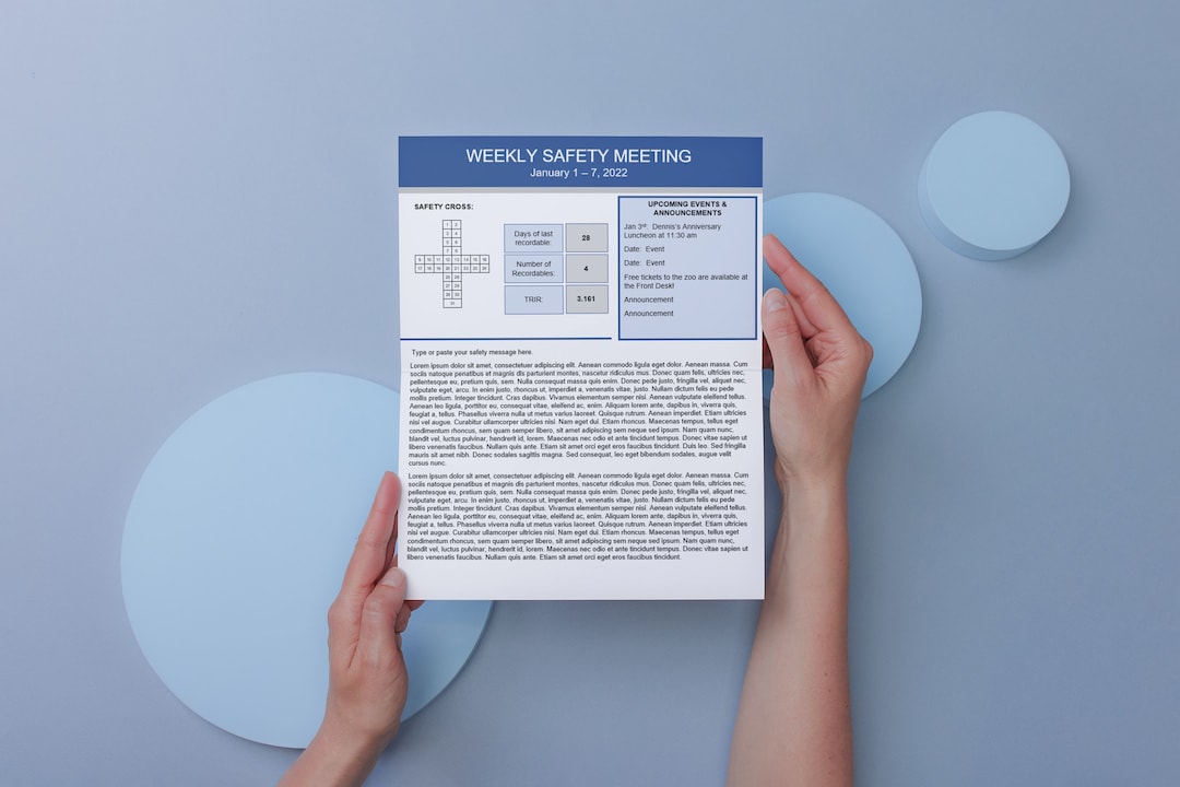 Safety Meeting Talking Points Form - Pre-shift Safety Meeting Form - Etsy