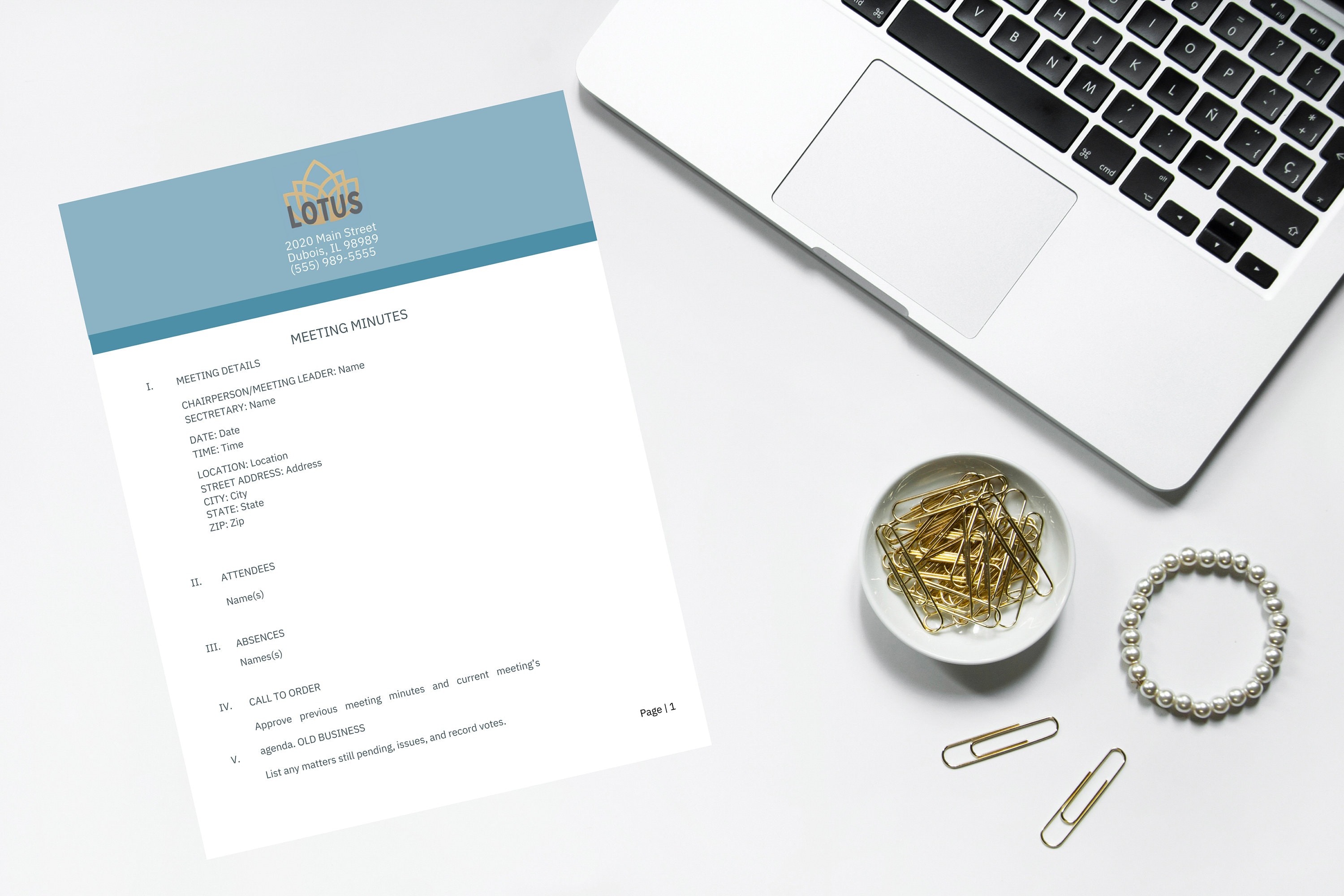 Formal Meeting Minutes Template Fillable Word Document - Etsy