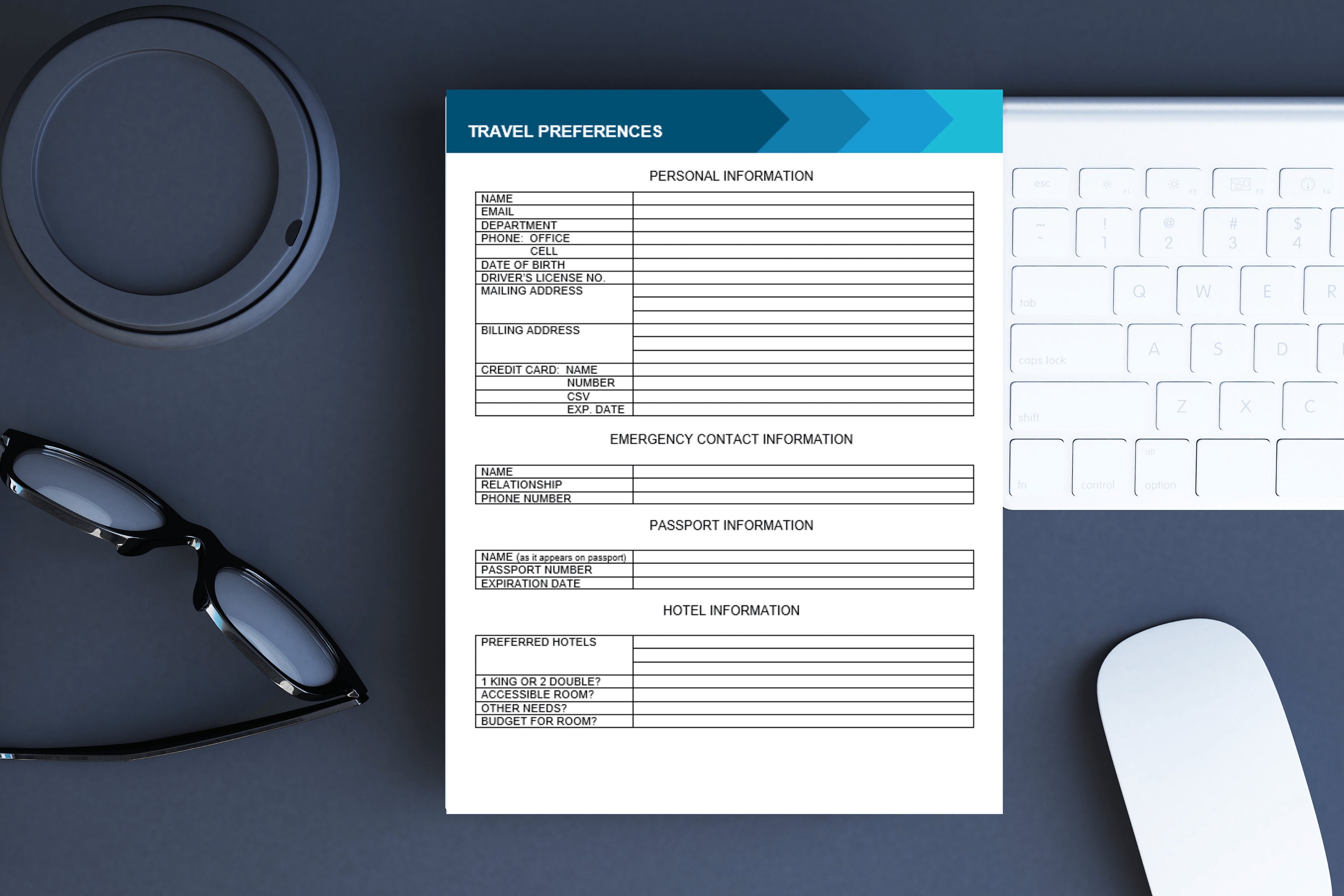 Travel Preferences Google Doc Form, Forms for Administrative Assistants ...