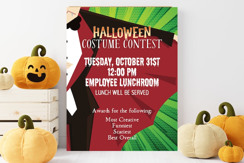 Editable Halloween Costume Contest Flyer, Halloween Party Flyer ...