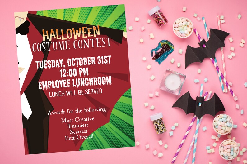 Editable Halloween Costume Contest Flyer, Halloween Party Flyer ...