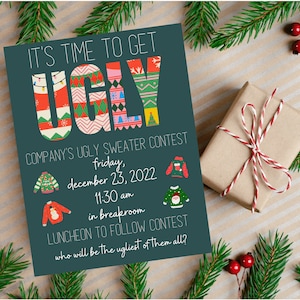 Editable Ugly Christmas Sweater Contest Flyer - Etsy