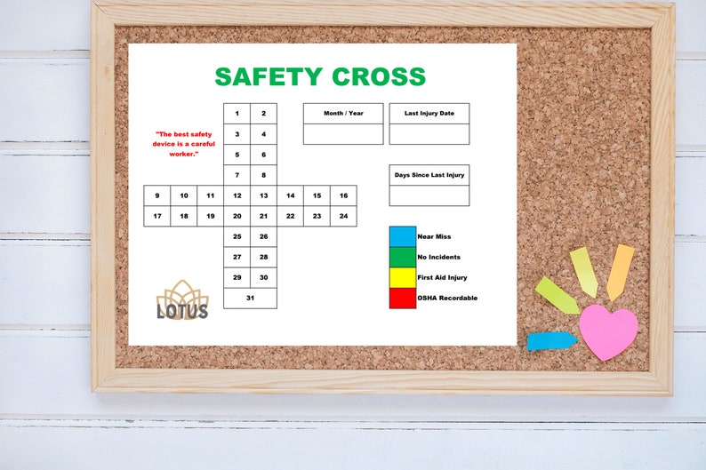Safety Cross Template, Recordable Incident Tracker, Editable Microsoft ...
