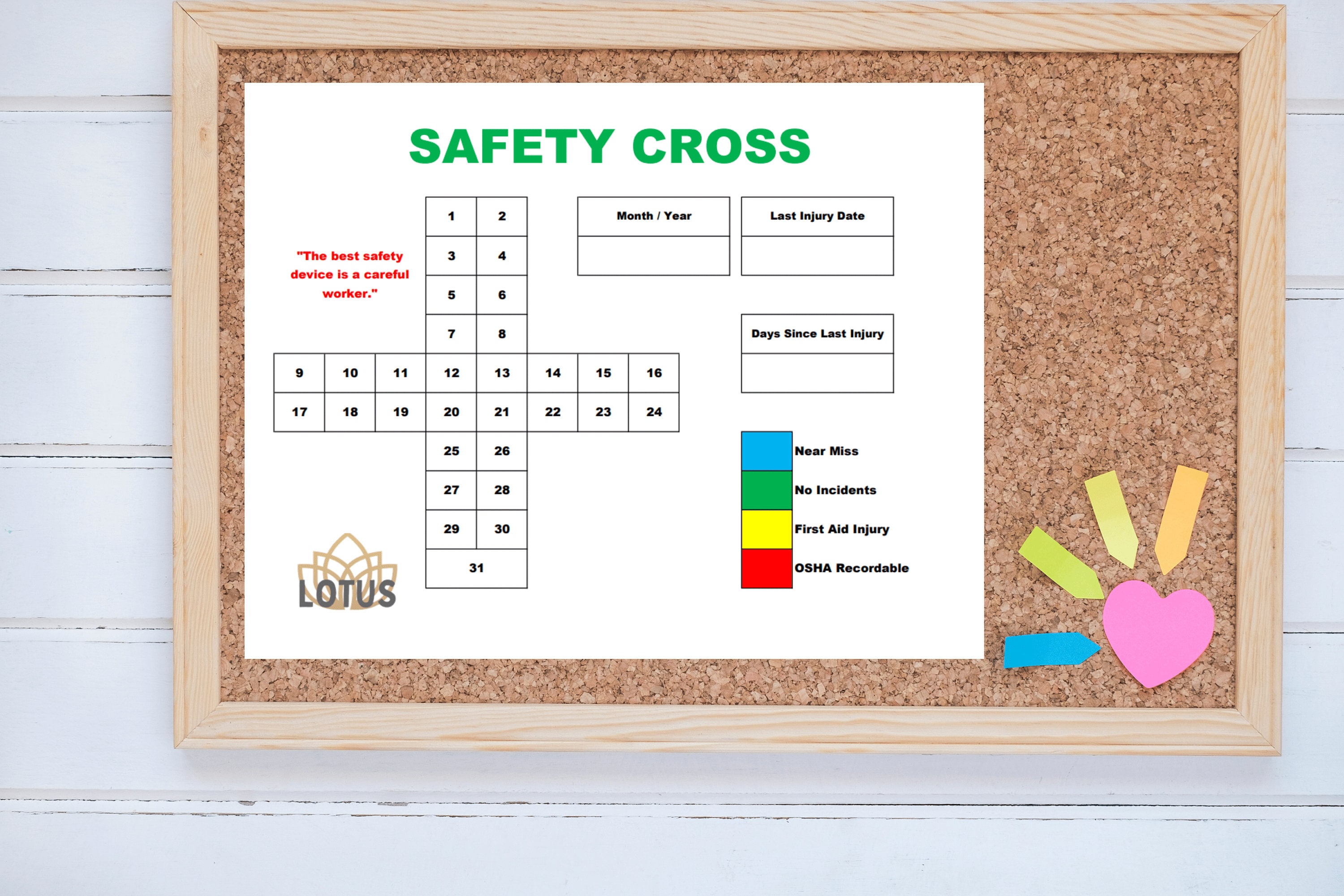 Safety Cross Template, Recordable Incident Tracker, Editable Microsoft ...
