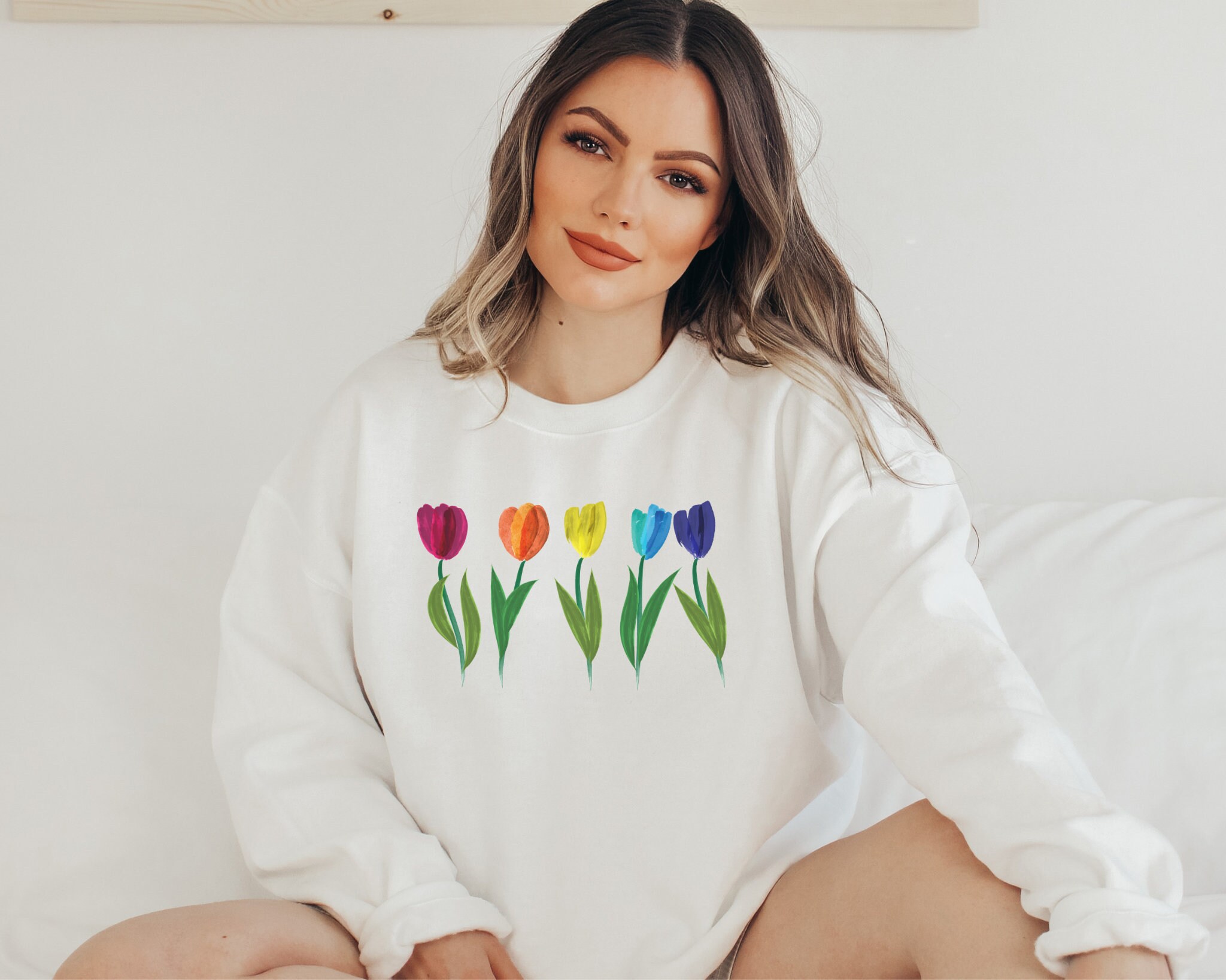 DUTCH PRIDE Tulip Sweater, Rainbow Tulips Sweatshirt, Dutch Lesbian Gay ...