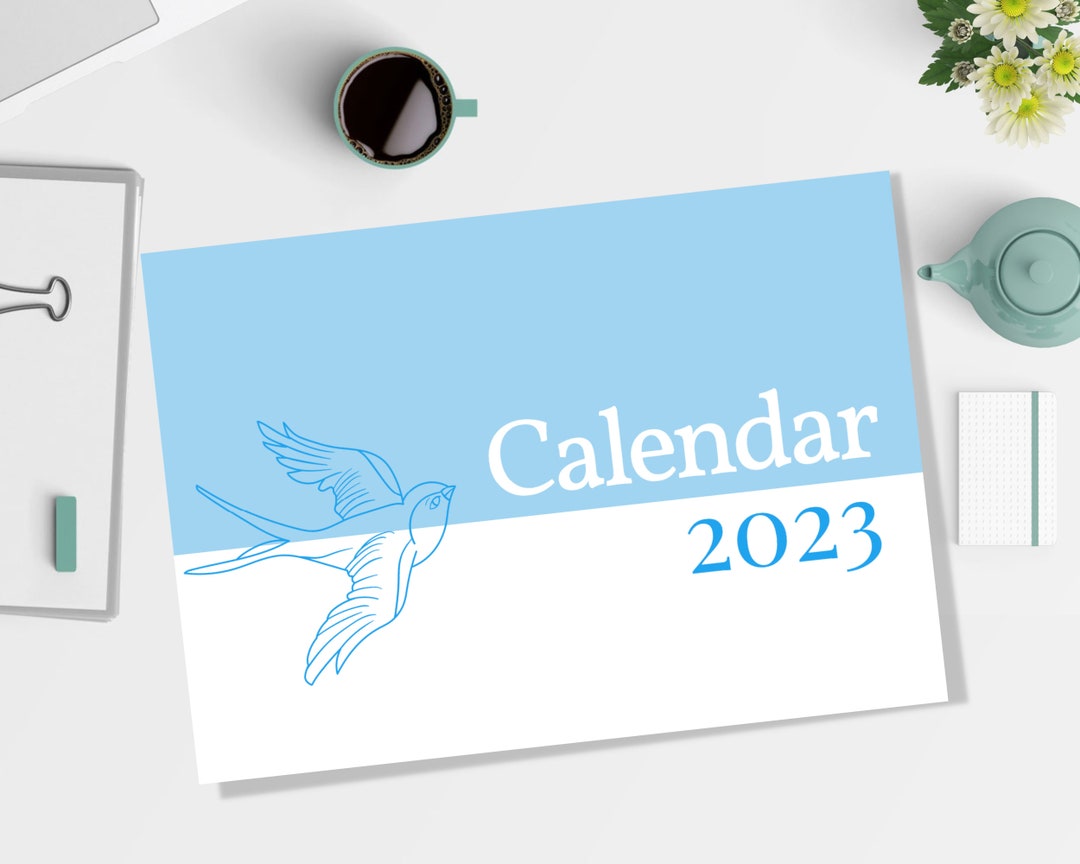 Printable 2023 Calendar Monthly Instant Digital Download, PDF Monday ...