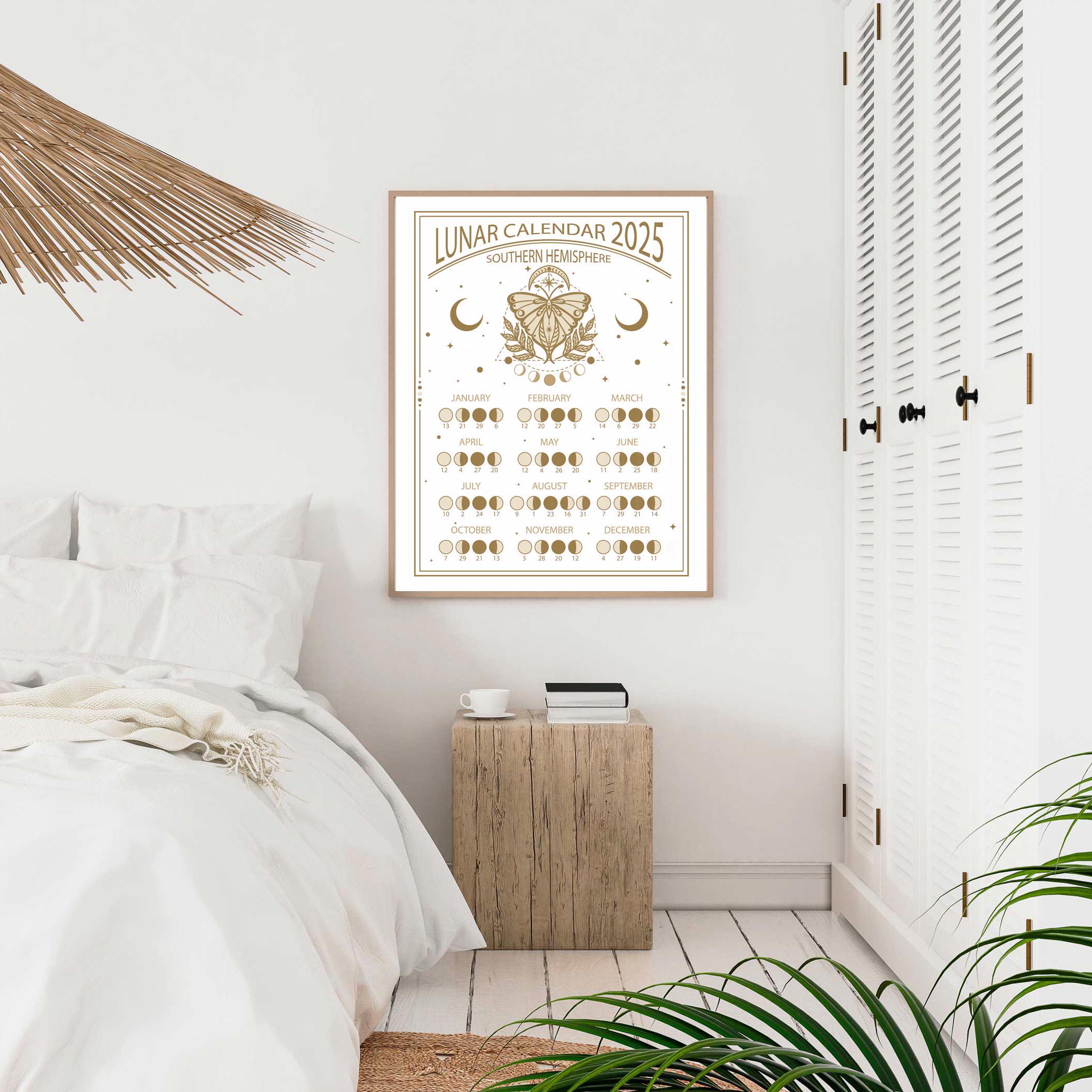 2025 Lunar Calendar - Northern Hemisphere Moon Phases (digital Download ...