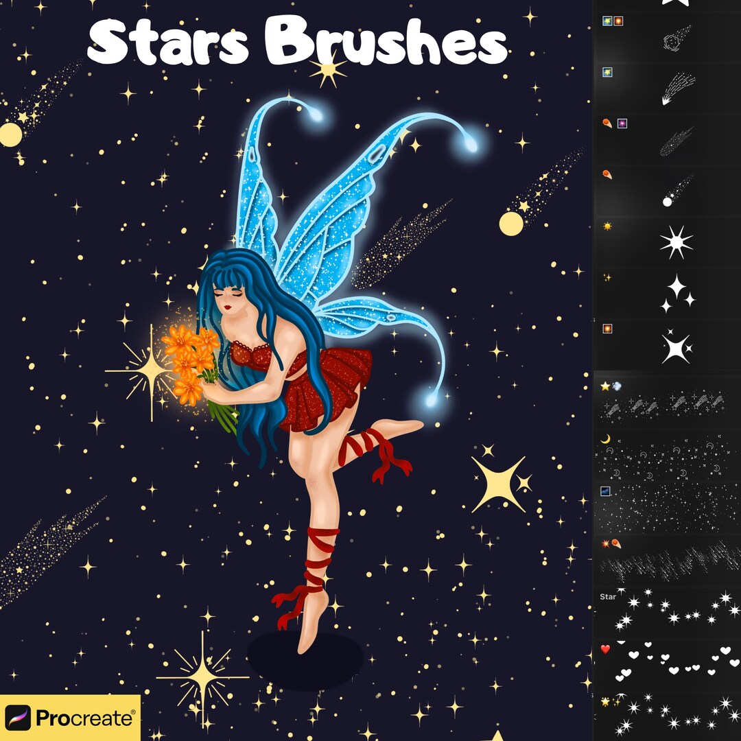 Celestial Star Procreate Brushes: Space & Astrology Stamp Set (digital ...