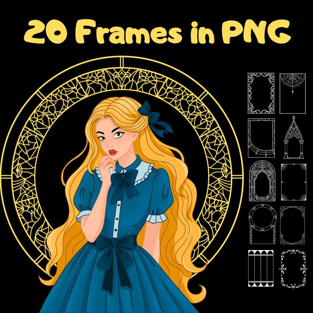 Frame PNG Instant Download Frames Elements PNG Photoshop PNG Border ...