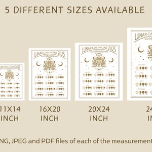 2025 Lunar Calendar - Moon Phases - Northern Hemisphere (digital ...