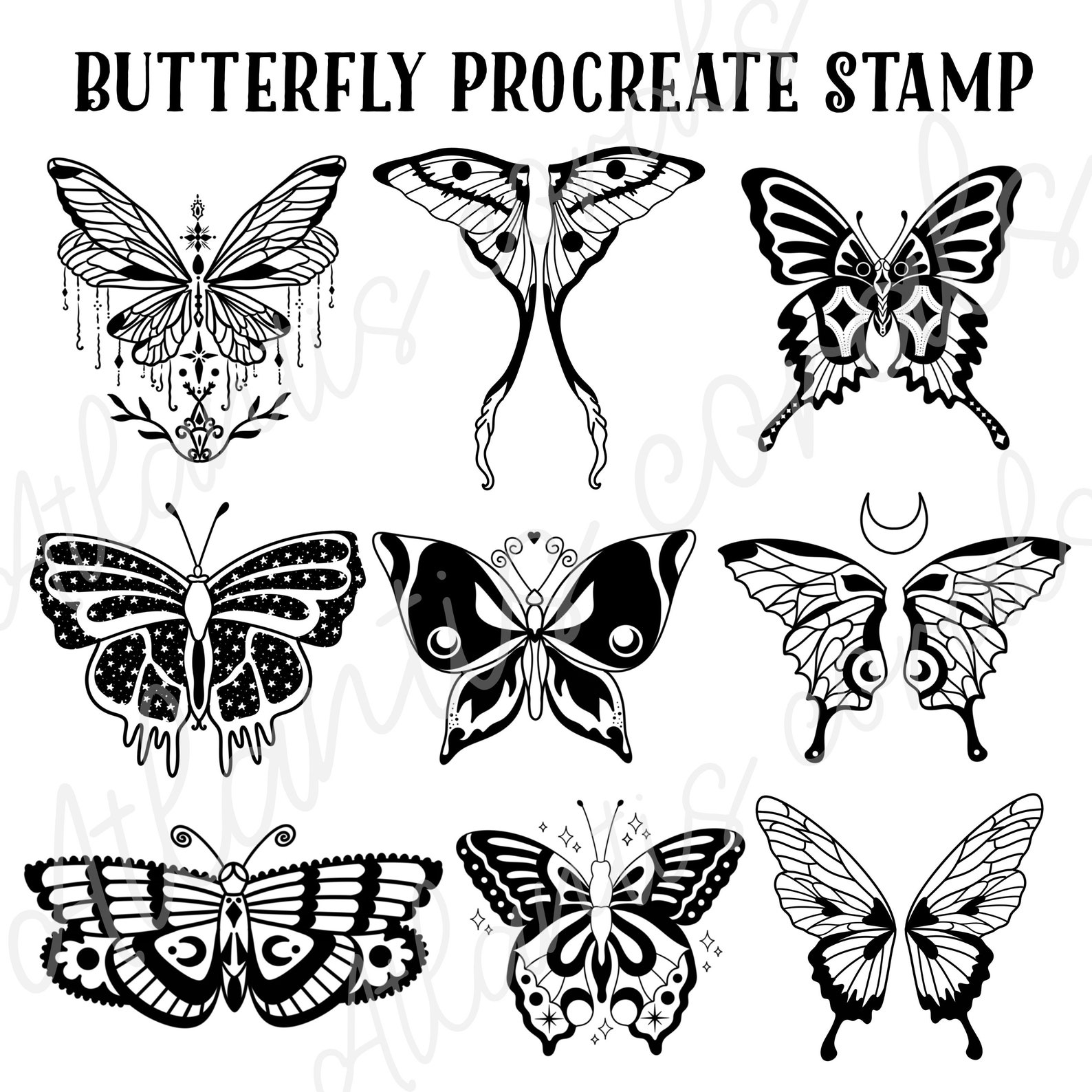 Moth Procreate Brushes Butterfly Procreate Stamps Procreate Brush Set ...