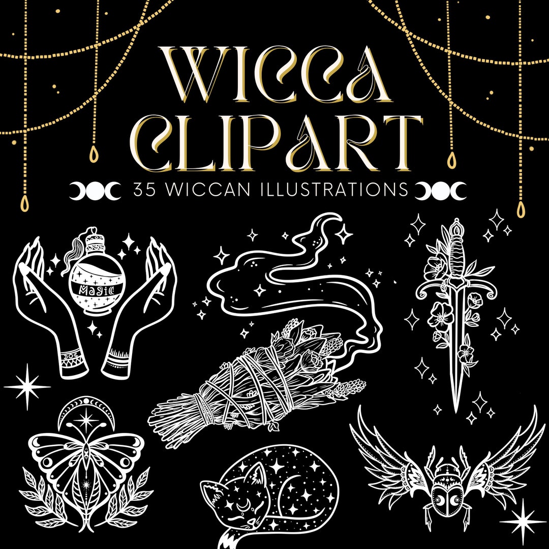 Celestial Wicca Clipart Witch Clipart Set Magic Academy PNG Witchcraft Wiccan Illustrations ...